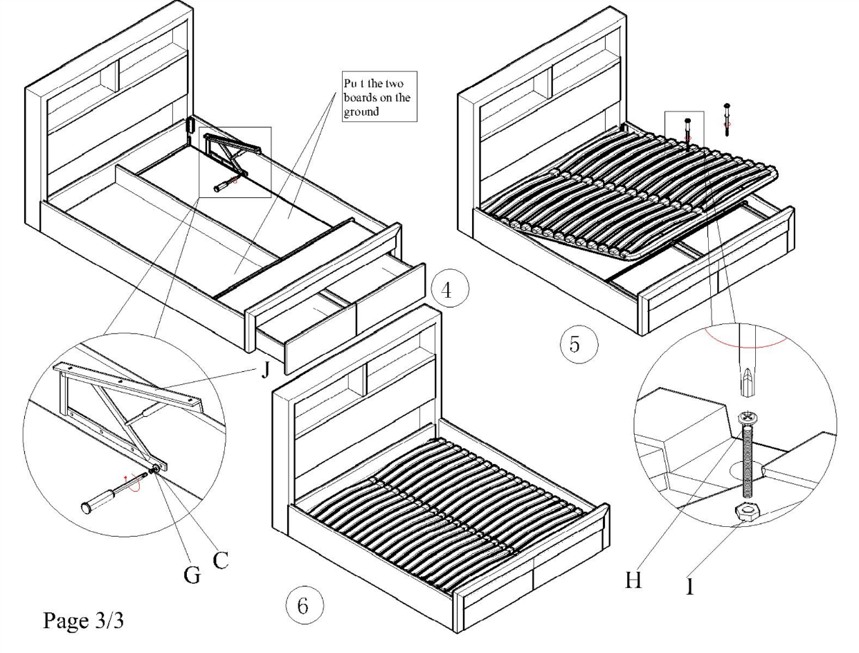 Assembly Instructions - Clemence Bed (Bookend Lift Footend Drawer ...